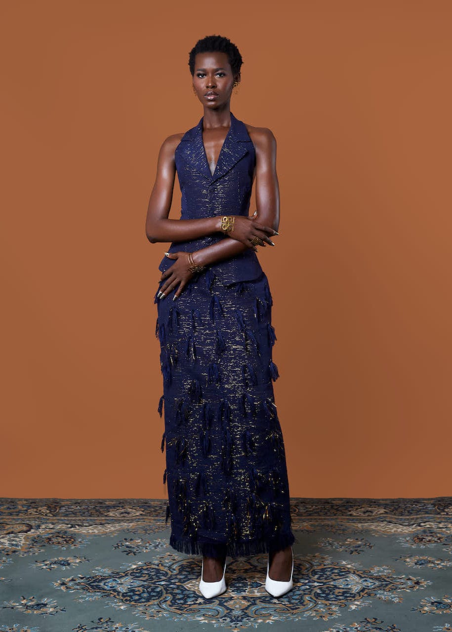 Aya Vest - Bold Elegance in Handwoven Kente, Tailored to Perfection